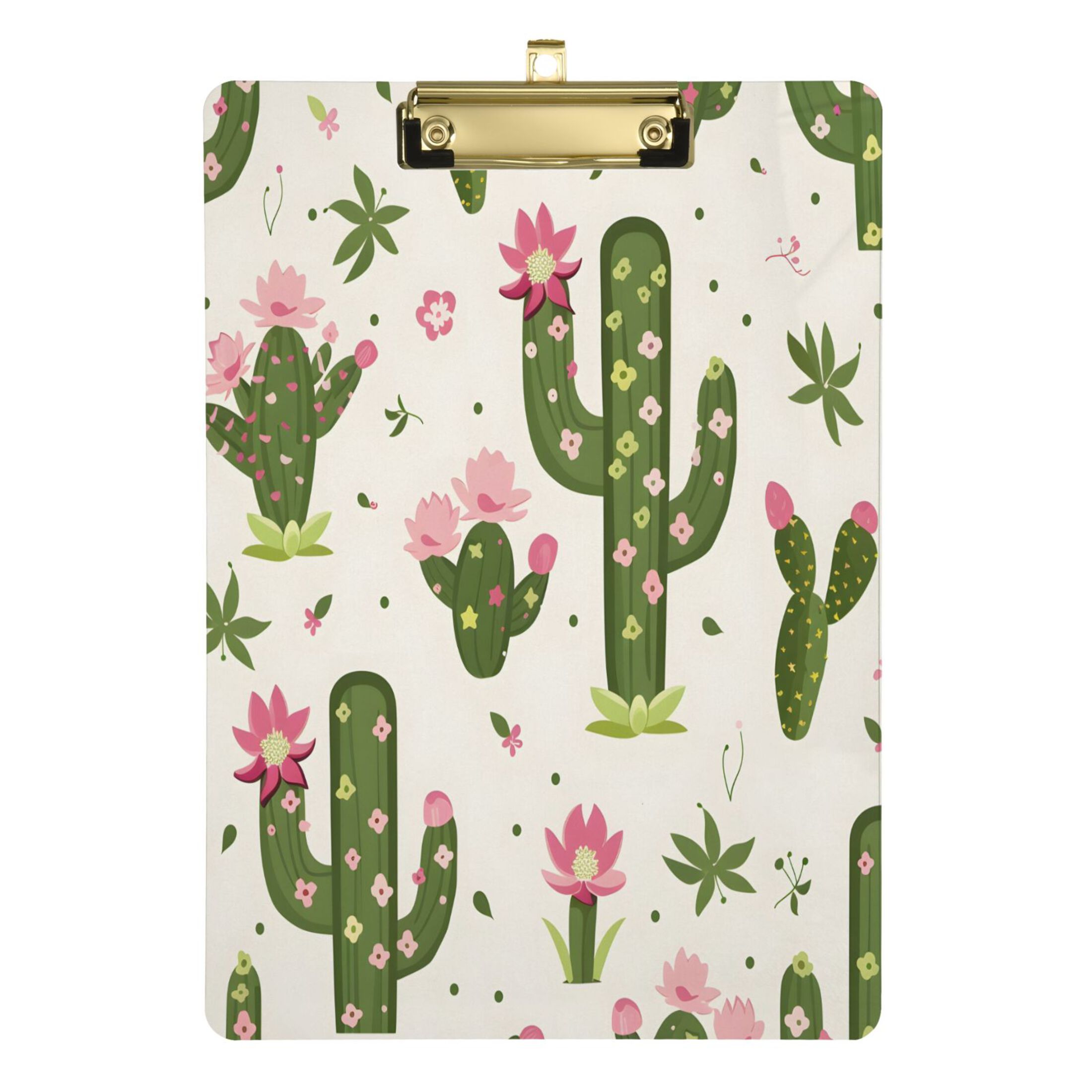 Cactus and Pink Flowers Acrylic Clipboards A4 Standard Letter Size ...