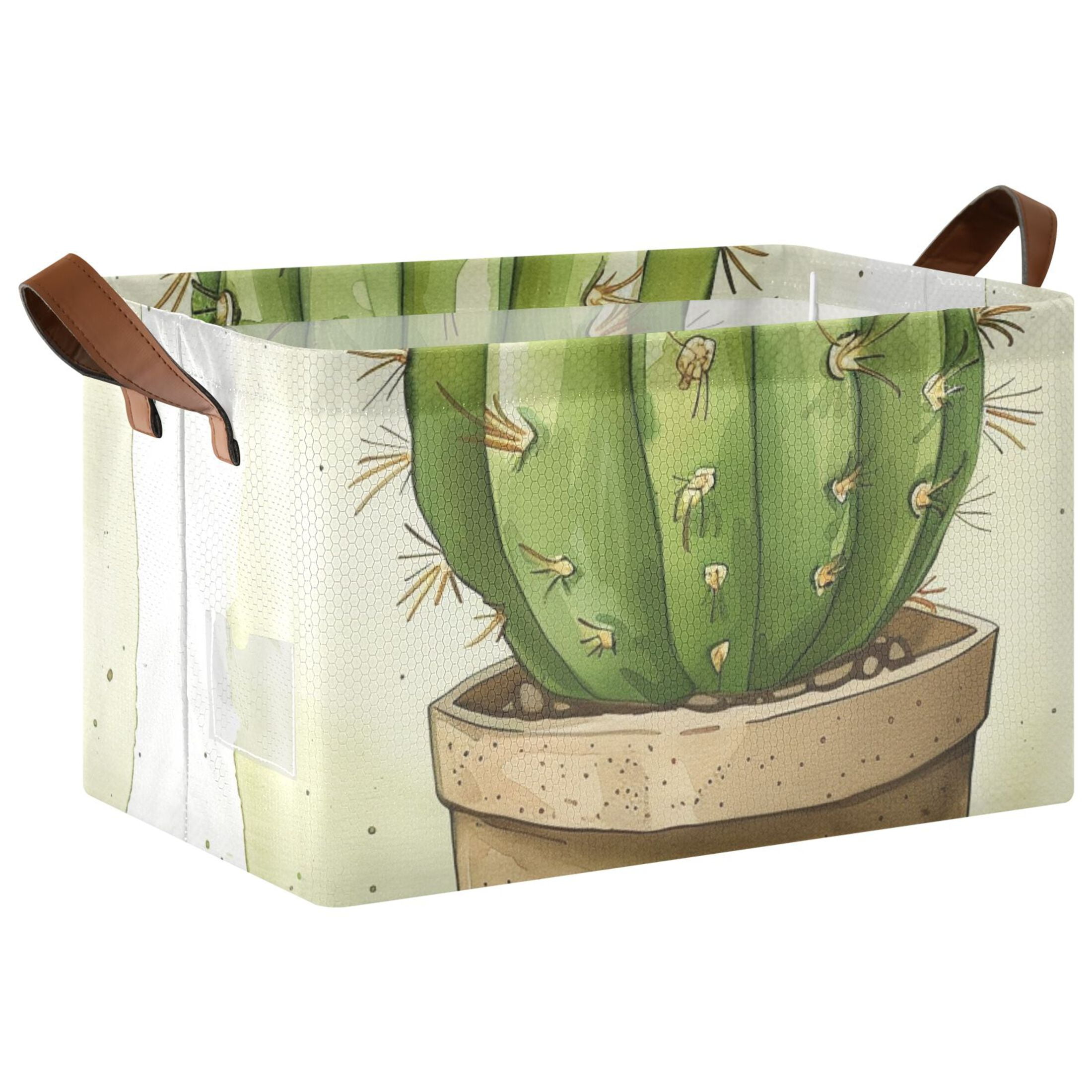 Cactus in Planter Collapsible Storage Bins Fabric Shelf Baskets with ...