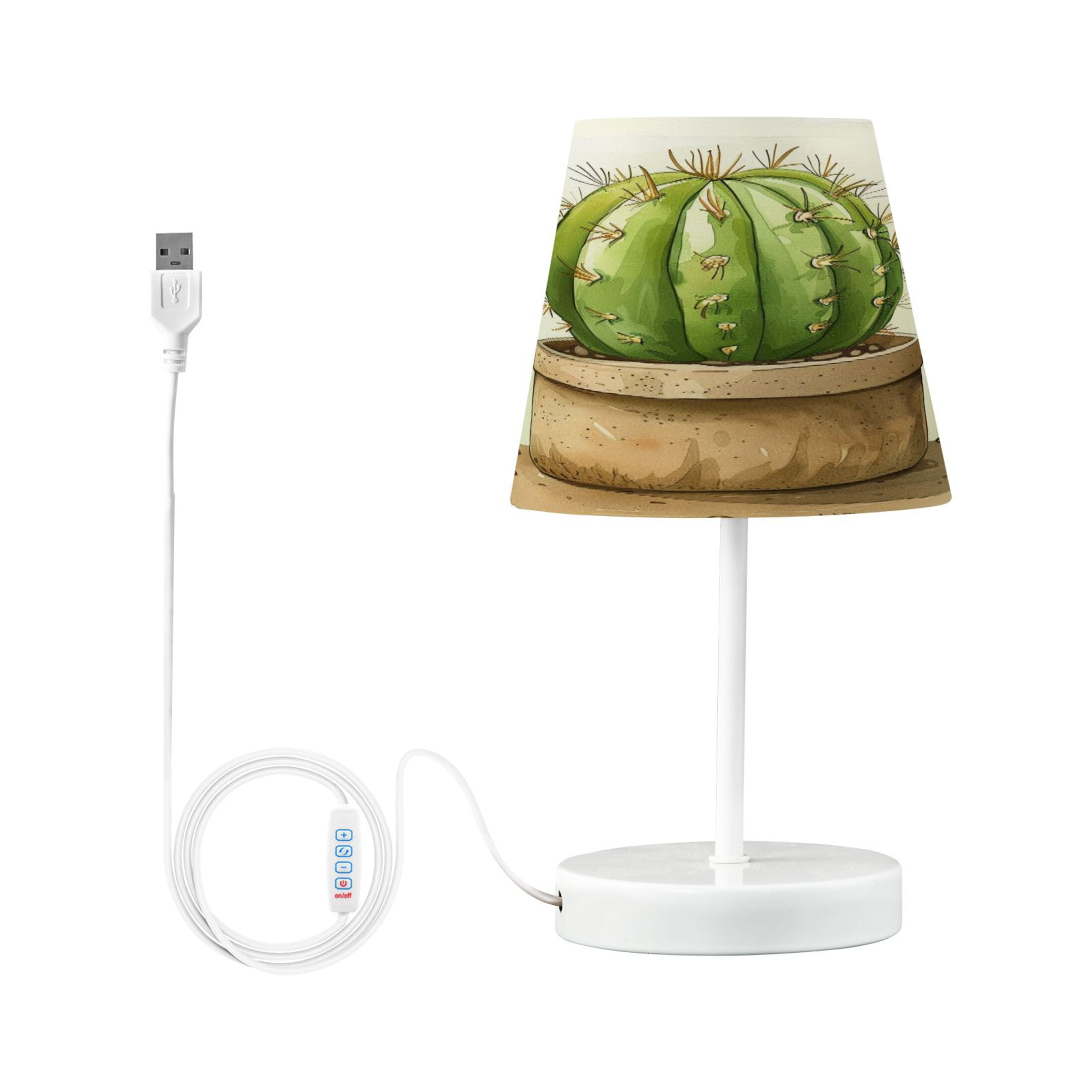 Cactus in Planter Desk Lamp LED Table Nightstand Lamps with 3 Color ...