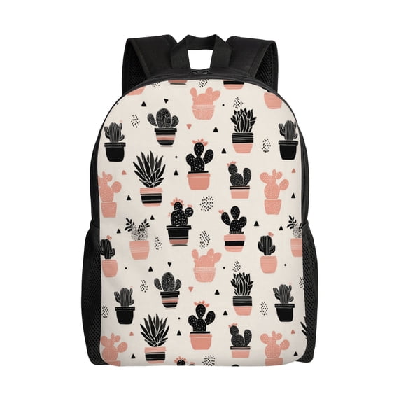 Cactus pattern designBackpack with 15 Inch Laptop Compartment, Water ...