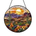 Cactuses in the Desert Faux Stained Glass Suncatcher – Window Hanging ...