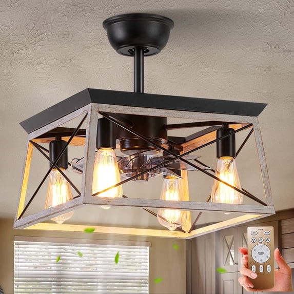 Cad Ceiling Fan with Light, 4-Light Farmhouse Bladeless Ceiling Fan ...