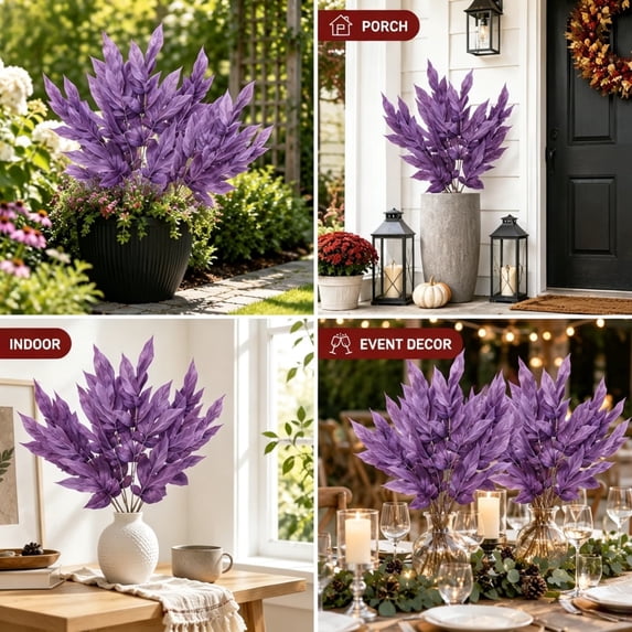 Cadancy Artificial Flower Stems 6 Pack Faux Floral Bouquet Decorative ...