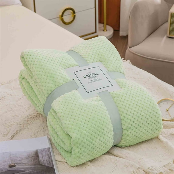 Cadancy Fleece Throw Blanket Solid Color Warm Comfy Sofa Blankets ...