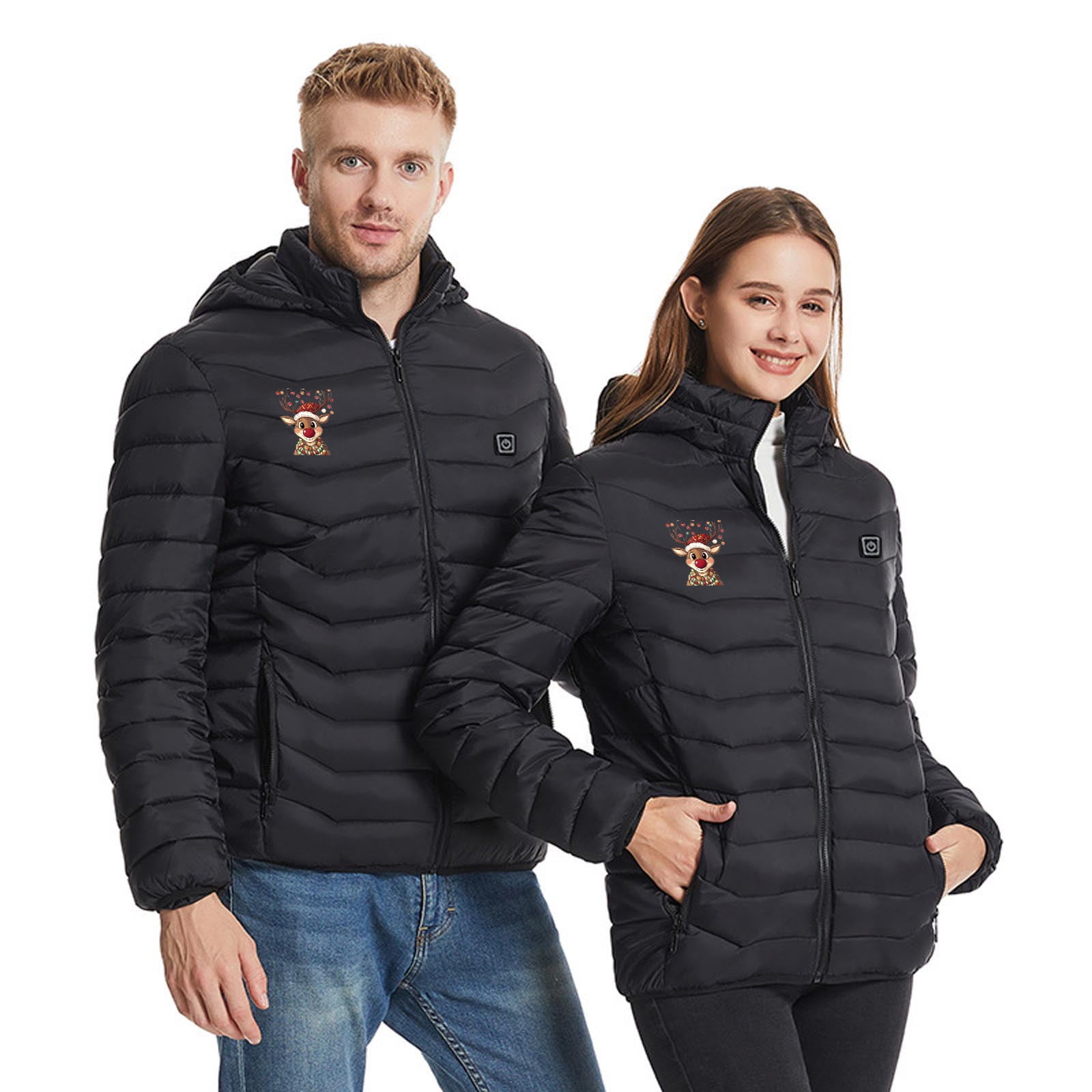 Cadancy Mens Womens Heated Coat Winter Long Sleeve 8 Heating Zones ...