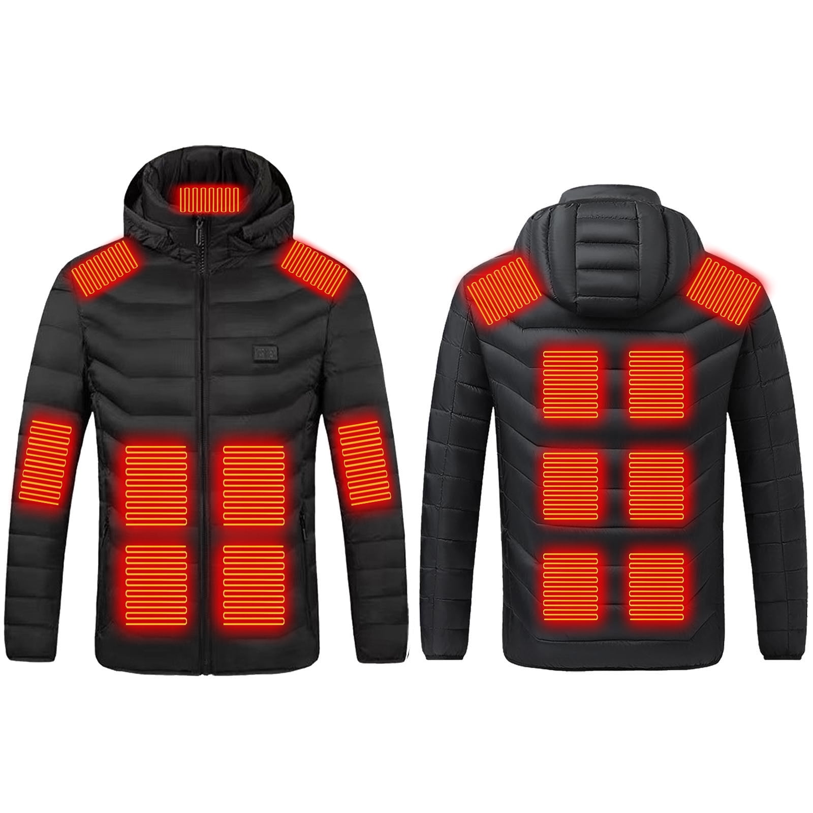 Cadancy Mens Womens Heated Coat Zip Up Long Sleeve 2 Temperature Modes ...