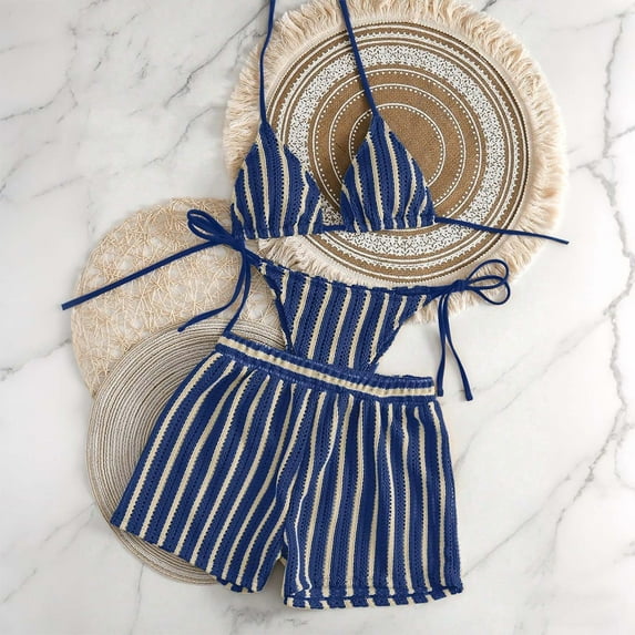 Cadancy Push Up Bikini for Women Three Piece Swimsuits Set Triangle ...