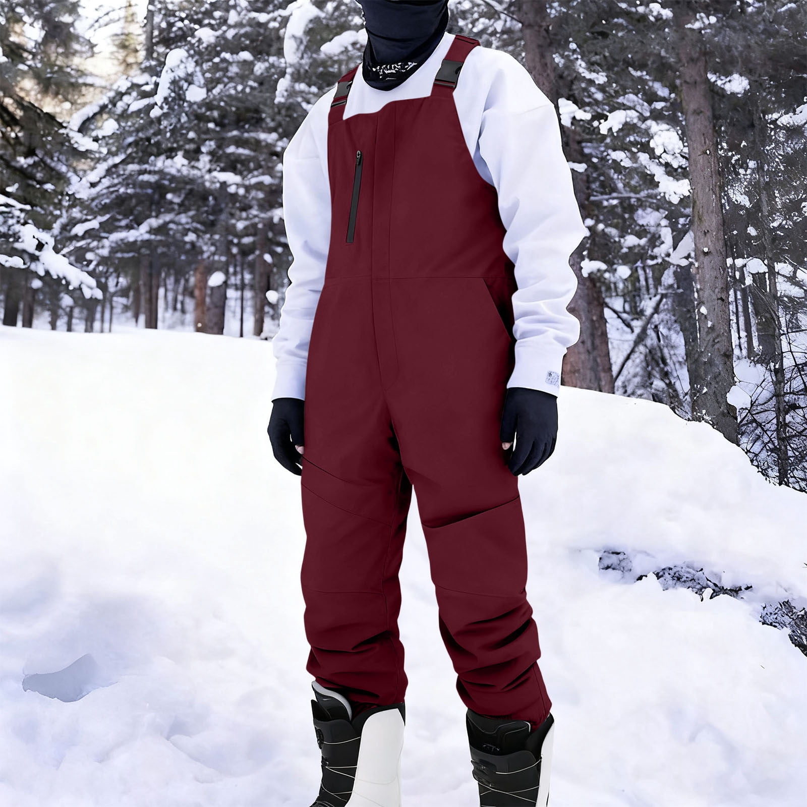 Cadancy Ski Pants Men Waterproof Insulated Overall Baggy Straight Leg ...
