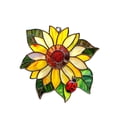 Cadancy Stained Glass Sunflower Suncatcher Window Hanging Panel Garden ...