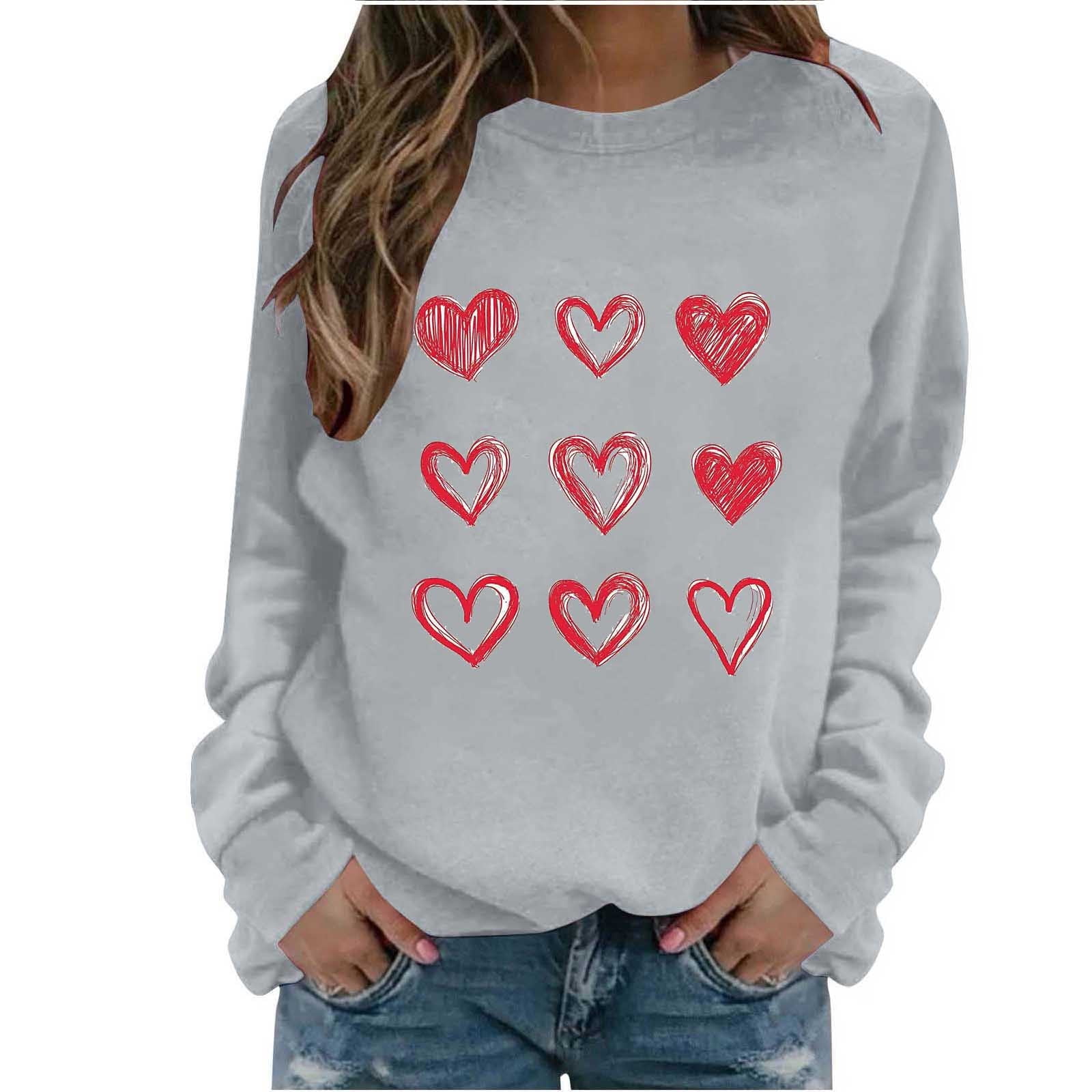 Cadancy Valentine Sweatshirts for Women Pullover Long Sleeve Shirts ...