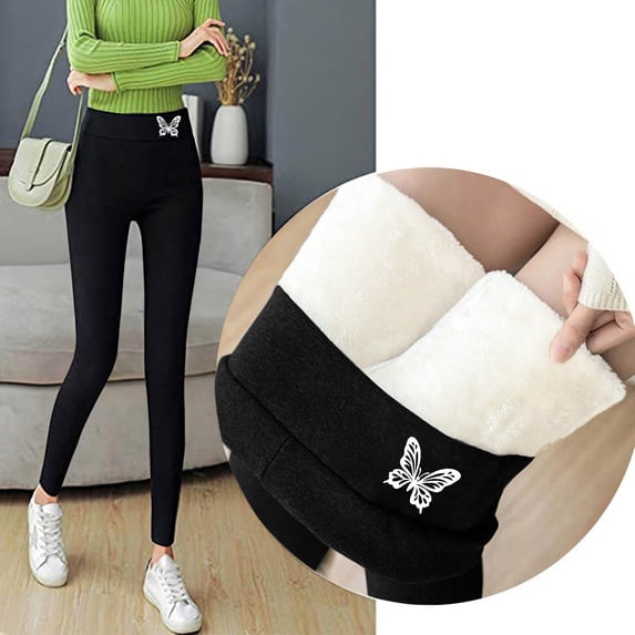 Cadancy Warm Leggings for Women Fleece Lined Thicken Print High Waisted ...