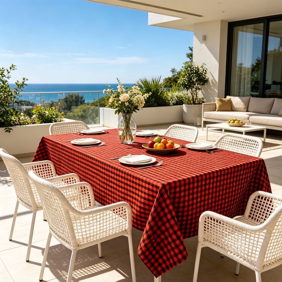 Cadancy Waterproof Tablecloth Rectangular Checkered Picnic Gingham ...