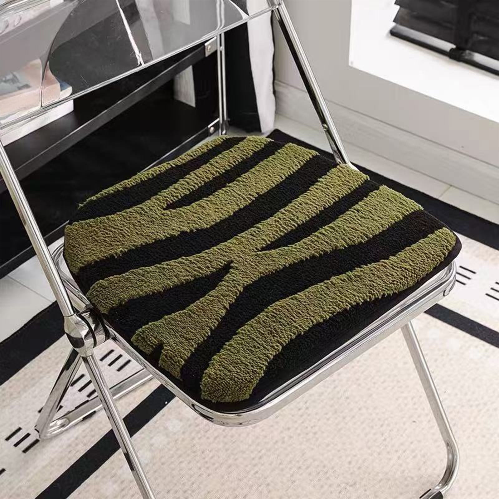 Cadancy Zebra Print Chair Cushions Soft Plush Modern Style Thick Chair ...