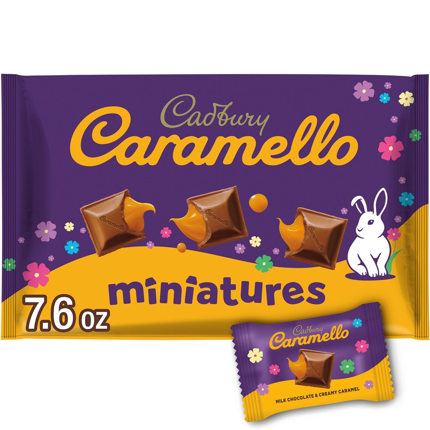 Cadbury Caramello Miniatures Milk Chocolate Caramel Easter Candy, Bag 7 ...
