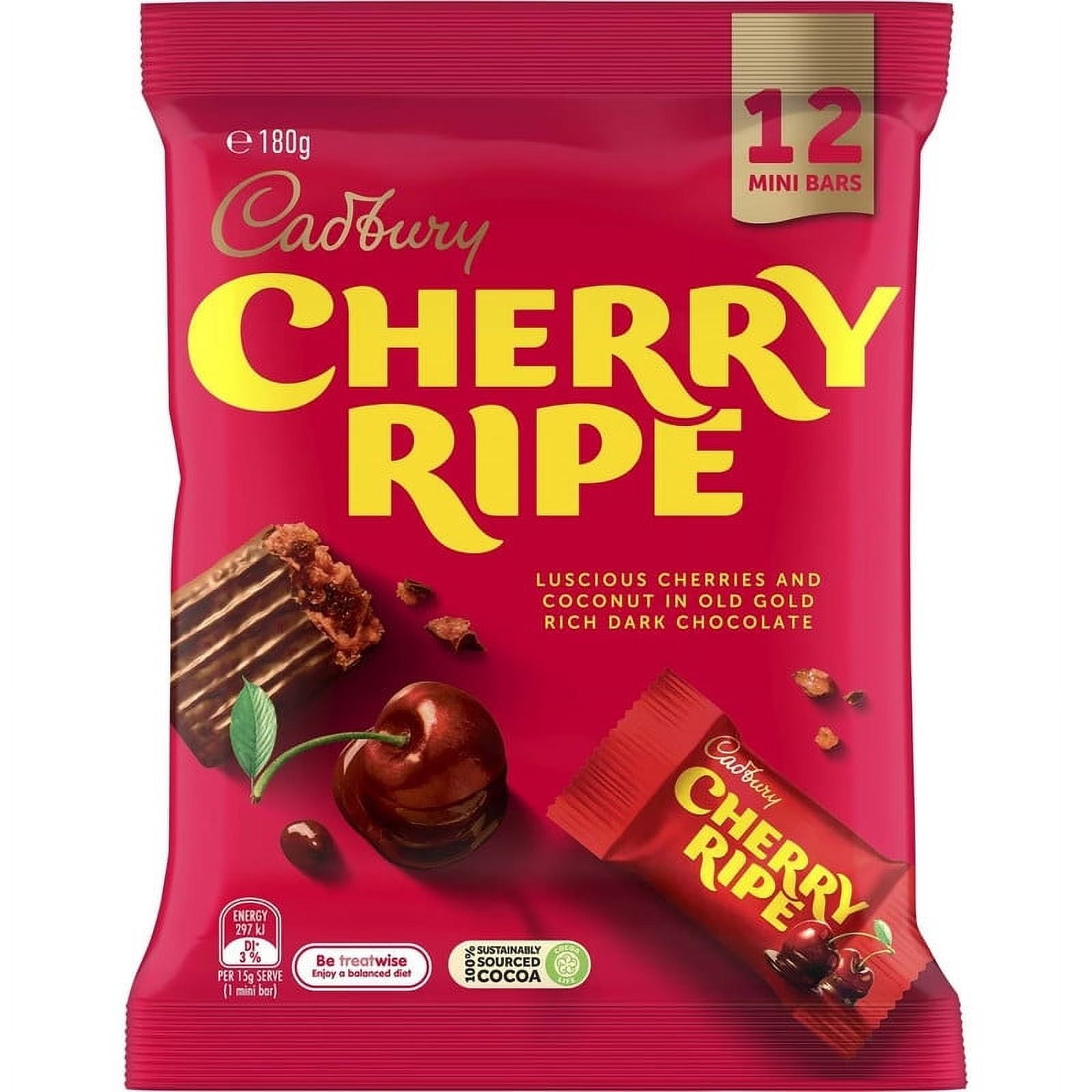 Cadbury Cherry Ripe Chocolate Sharepack 12 Pack 180g - Walmart.com