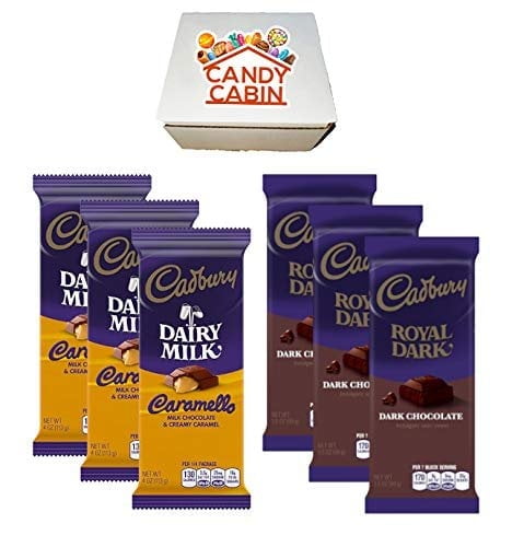 Cadbury Chocolate Candy Bar Variety Box 6-Count Full Size Bars By CANDY ...