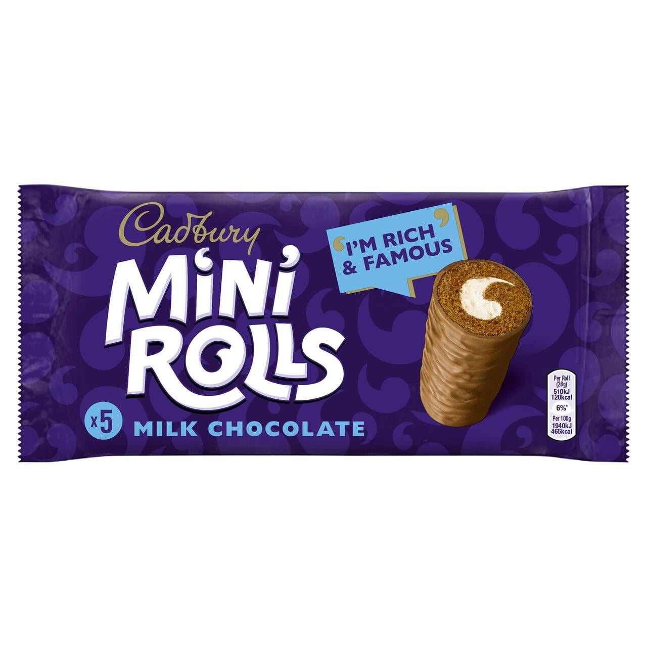 Cadbury Chocolate Mini Rolls 5pk 144g - Walmart.com