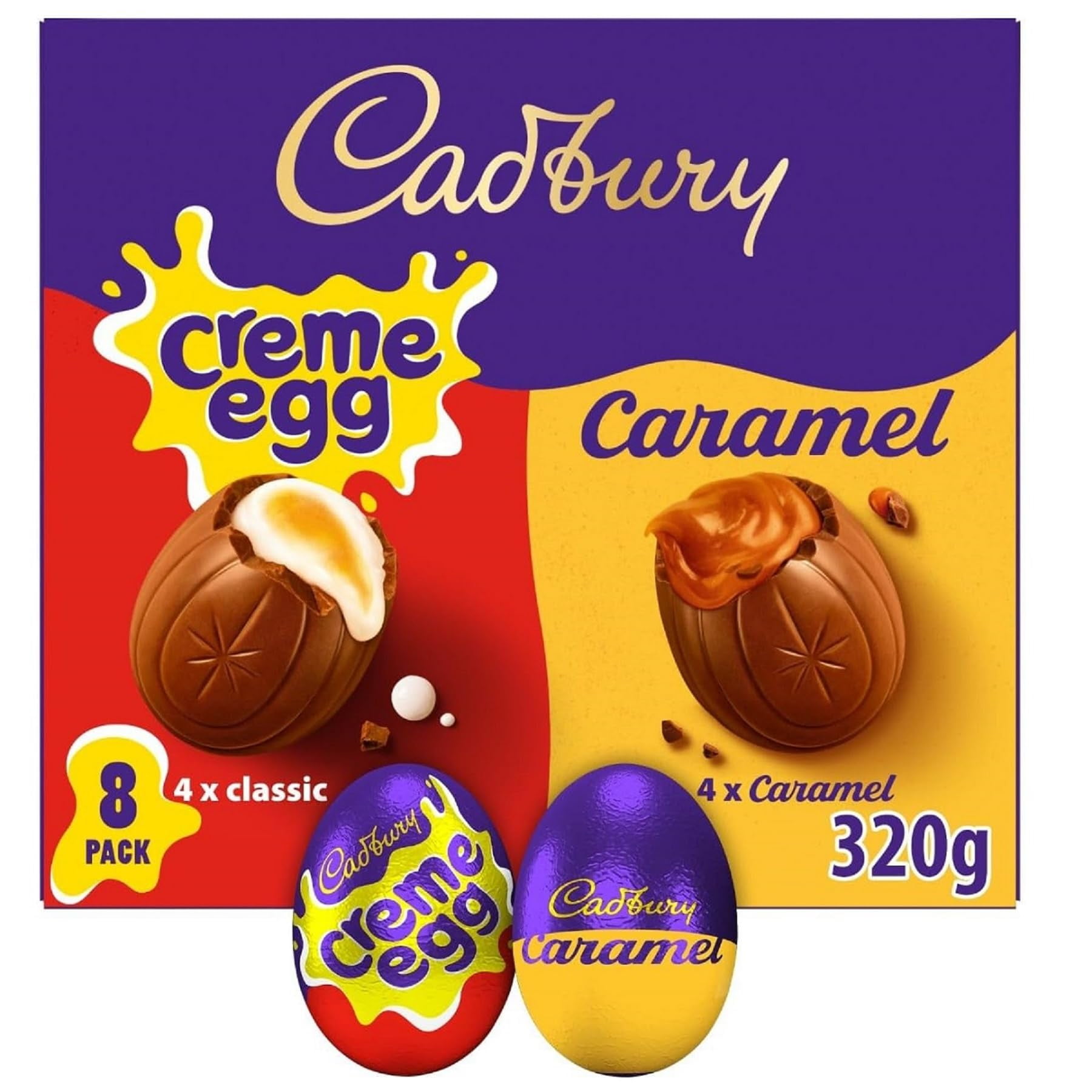 Cadbury Creme Egg & Caramel Egg 8 Pack 320g - Walmart.com