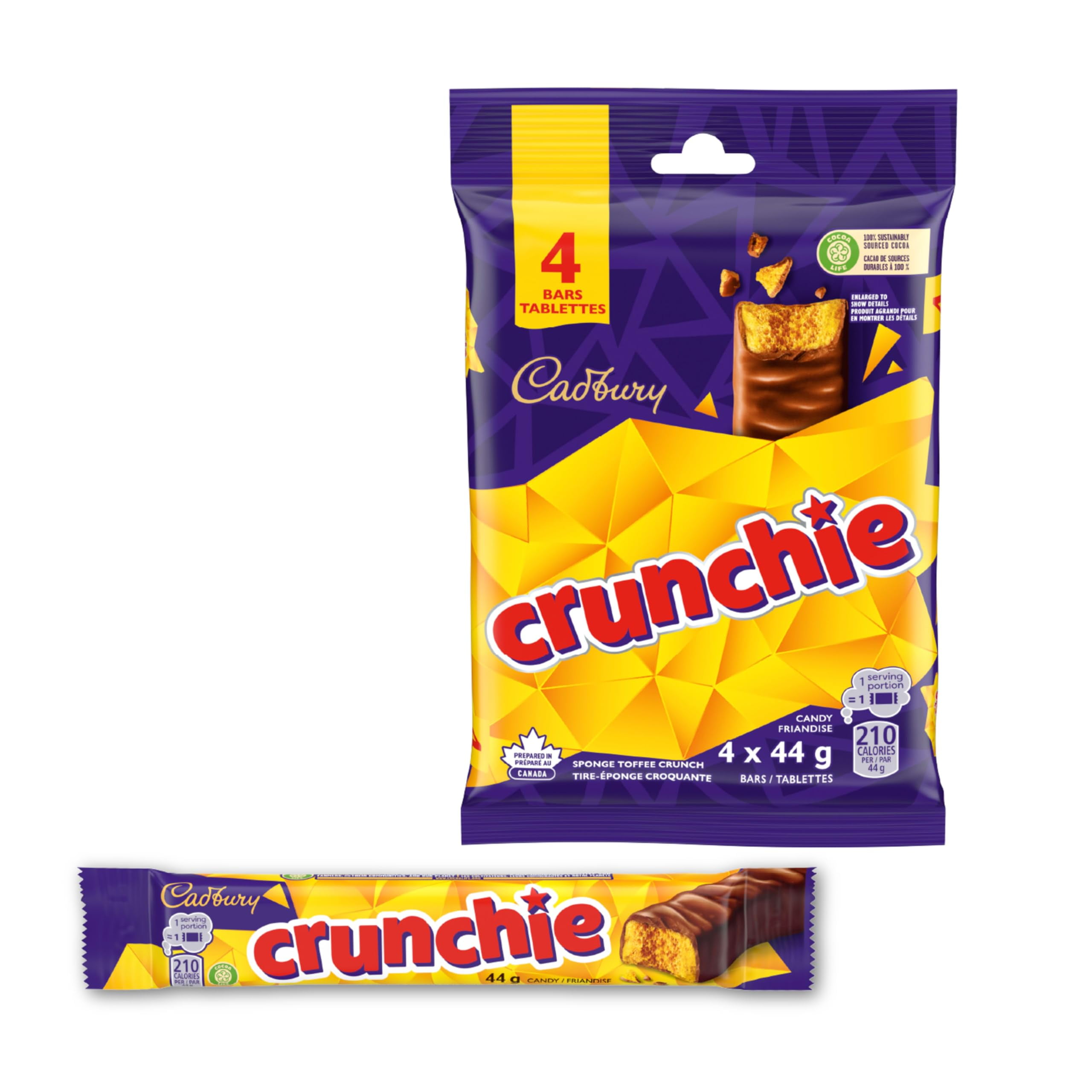 Cadbury Crunchie Chocolate Candy Bars, HYZ01 4 Count, Imported from Canada - Walmart.com