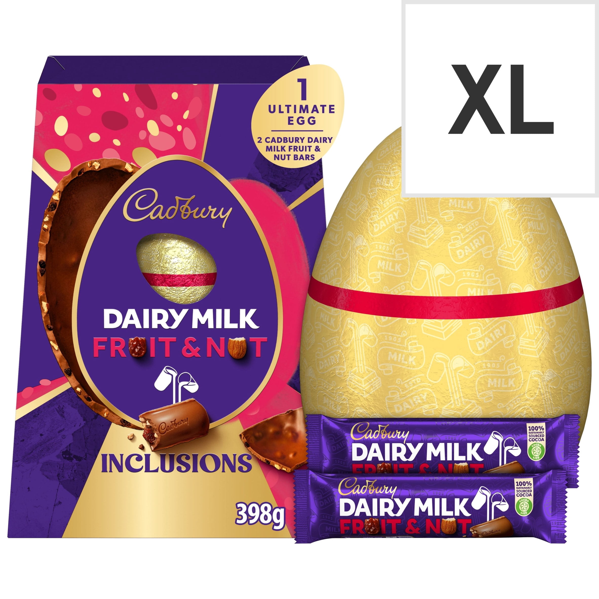 Cadbury Dairy Milk Fruit and Nut Shell Egg 398g, Imported from Britain ...