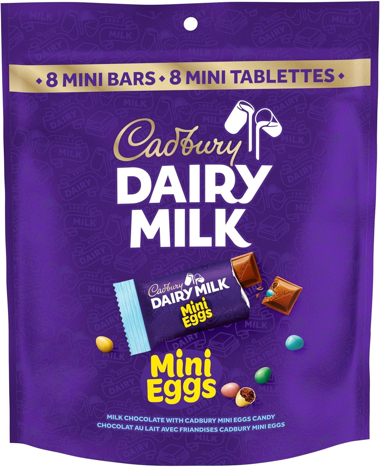 Cadbury Dairy Milk Mini Eggs Chocolate, 8 Mini Bars, 144g/5.1 oz ...