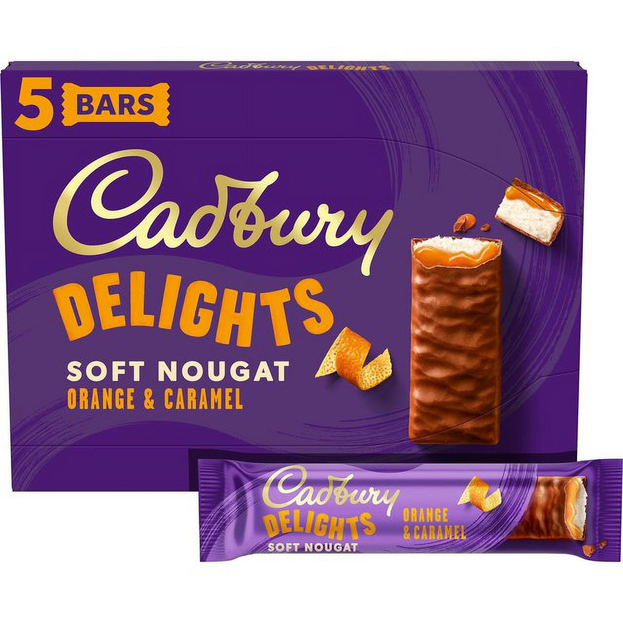 Cadbury Delights Soft Nougat Orange & Caramel Chocolate Bars 5 per pack ...