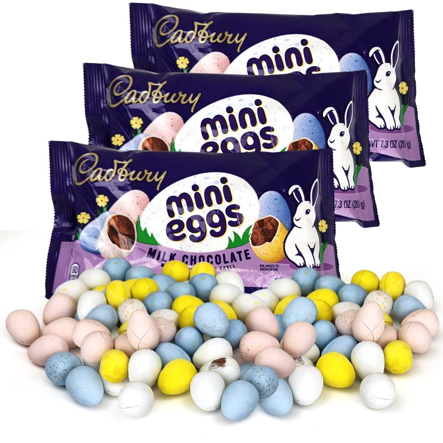 Cadbury Mini Eggs Easter Chocolates– 3-Pack Chocolate Milk Candy Bags ...