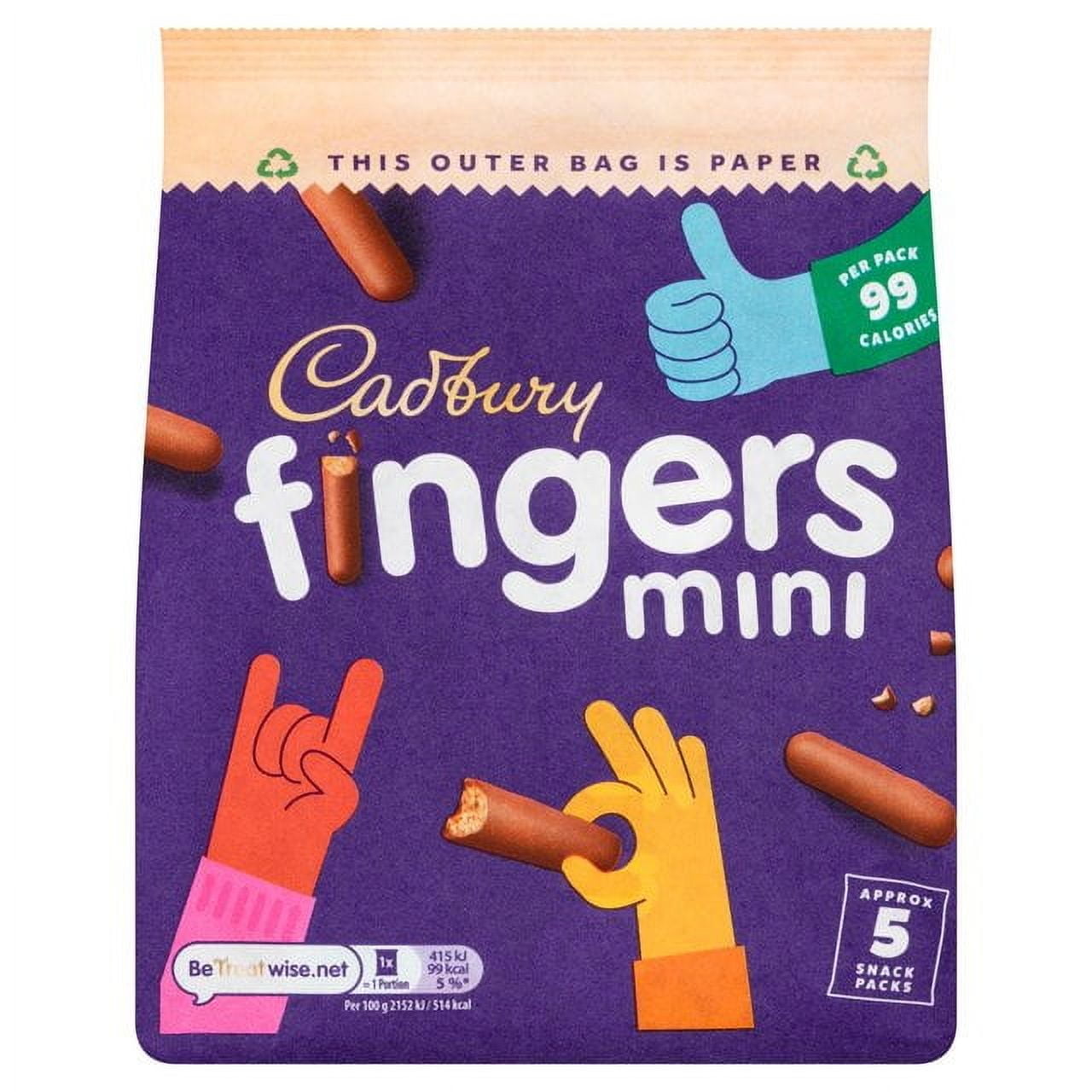 Cadbury Mini Fingers Mini Bags 5 X 19G - Walmart.com