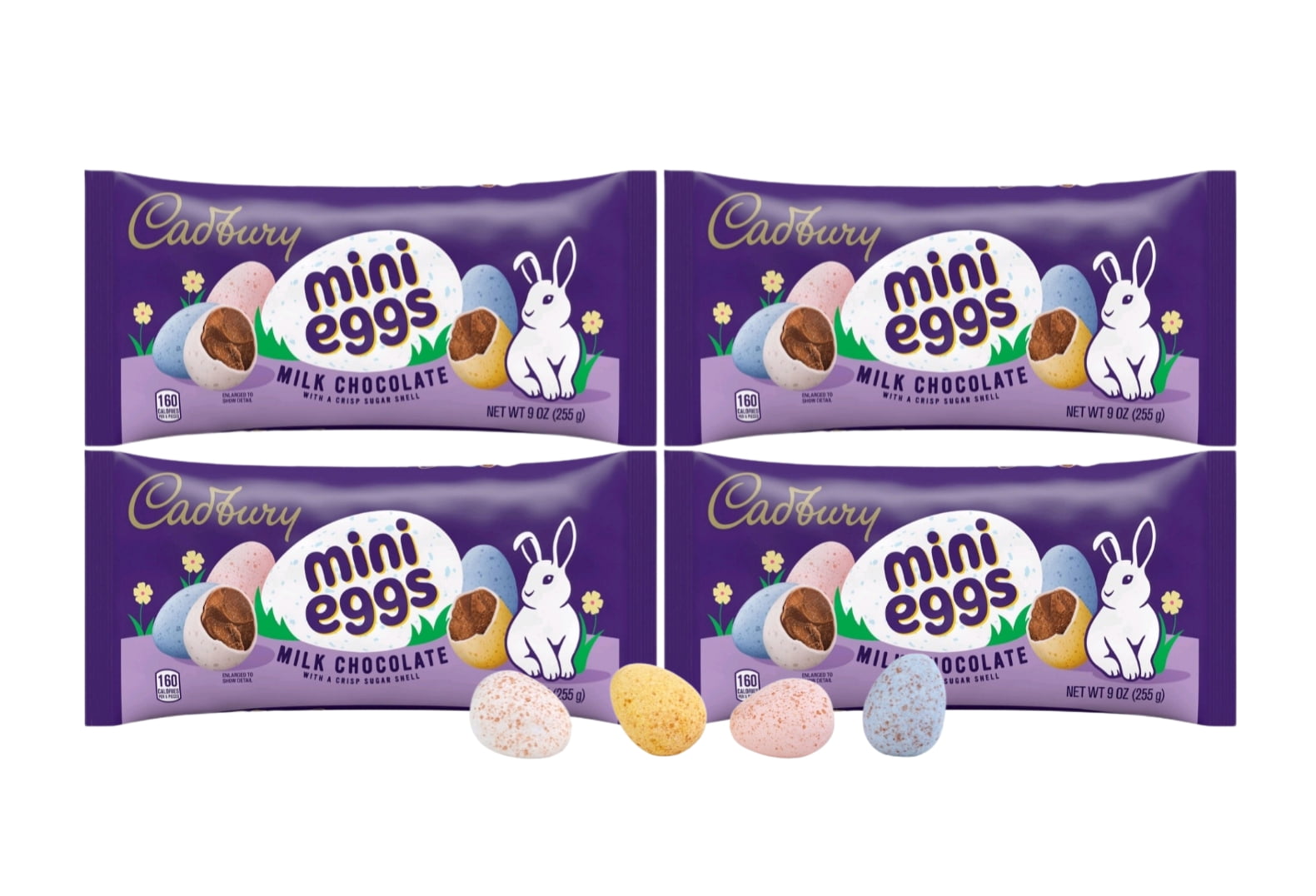 Cadbury Milk Chocolate Mini Eggs Chocolate Candy ina Sugar Shell, 4 ...