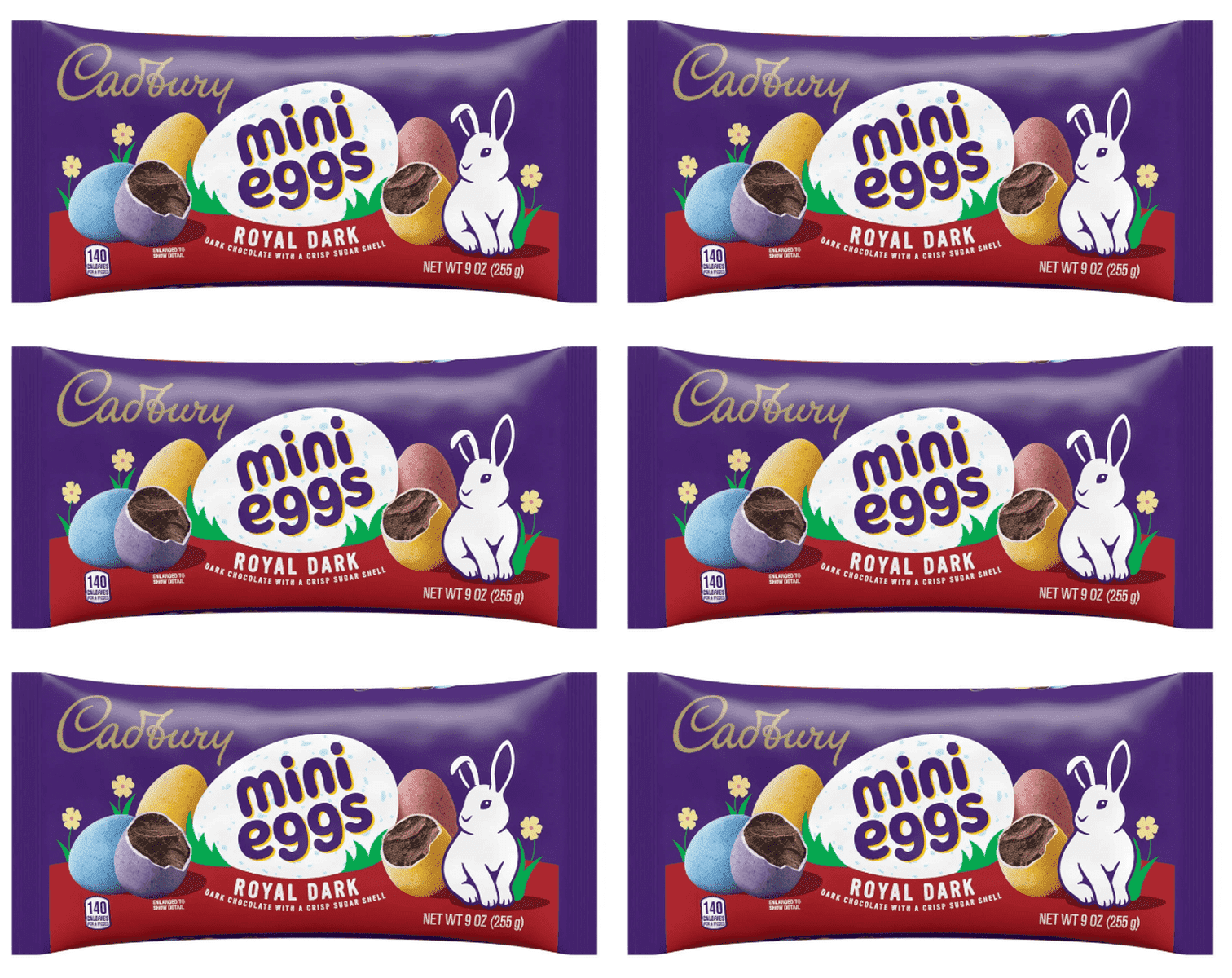 Cadbury Royal Dark Mini Eggs, Easter Candy, 6 Pack, 9 oz Bags, Smooth ...