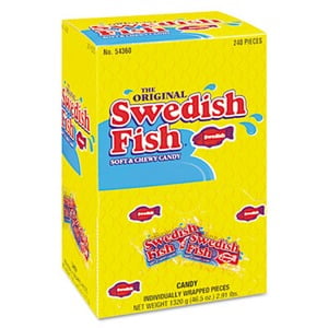Cadbury Swedish Fish Soft Candy, Bulk 240-Pieces in Reception Dispenser ...