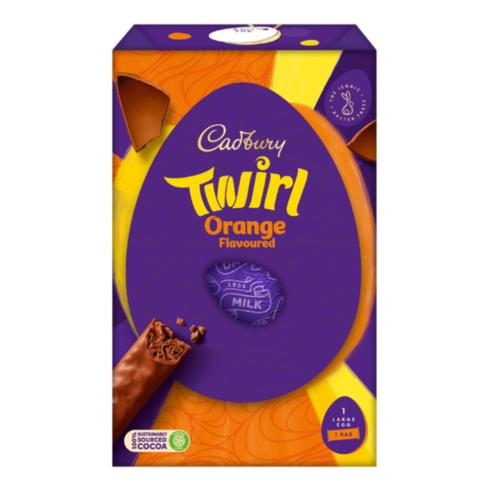Cadbury Twirl Orange Flavoured Large Egg Chocolate 198g - Walmart.com