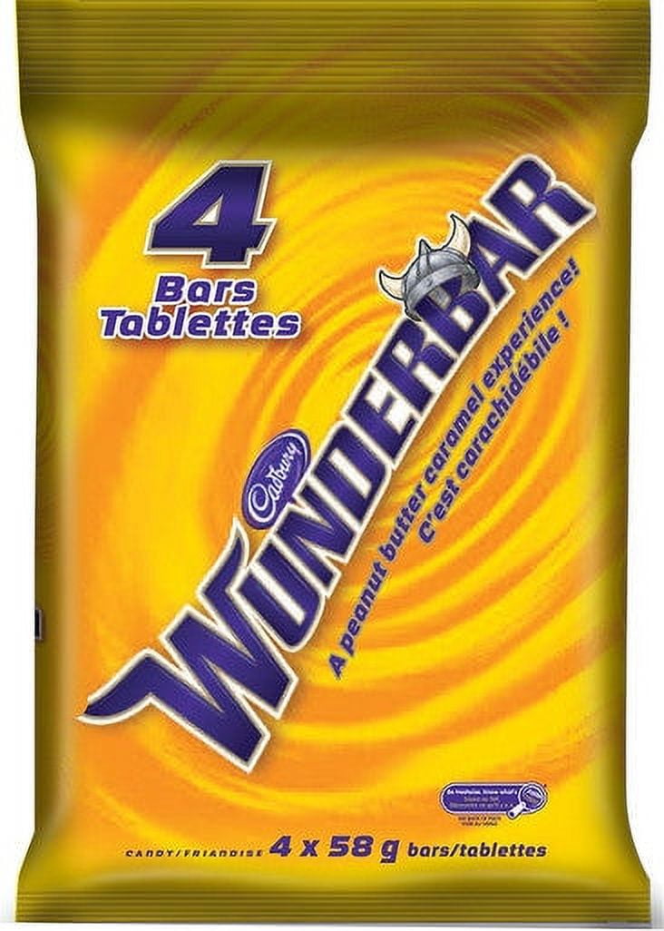 Cadbury Wunderbar Chocolate Candy with Peanut Butter, 4ct Bars Imported ...