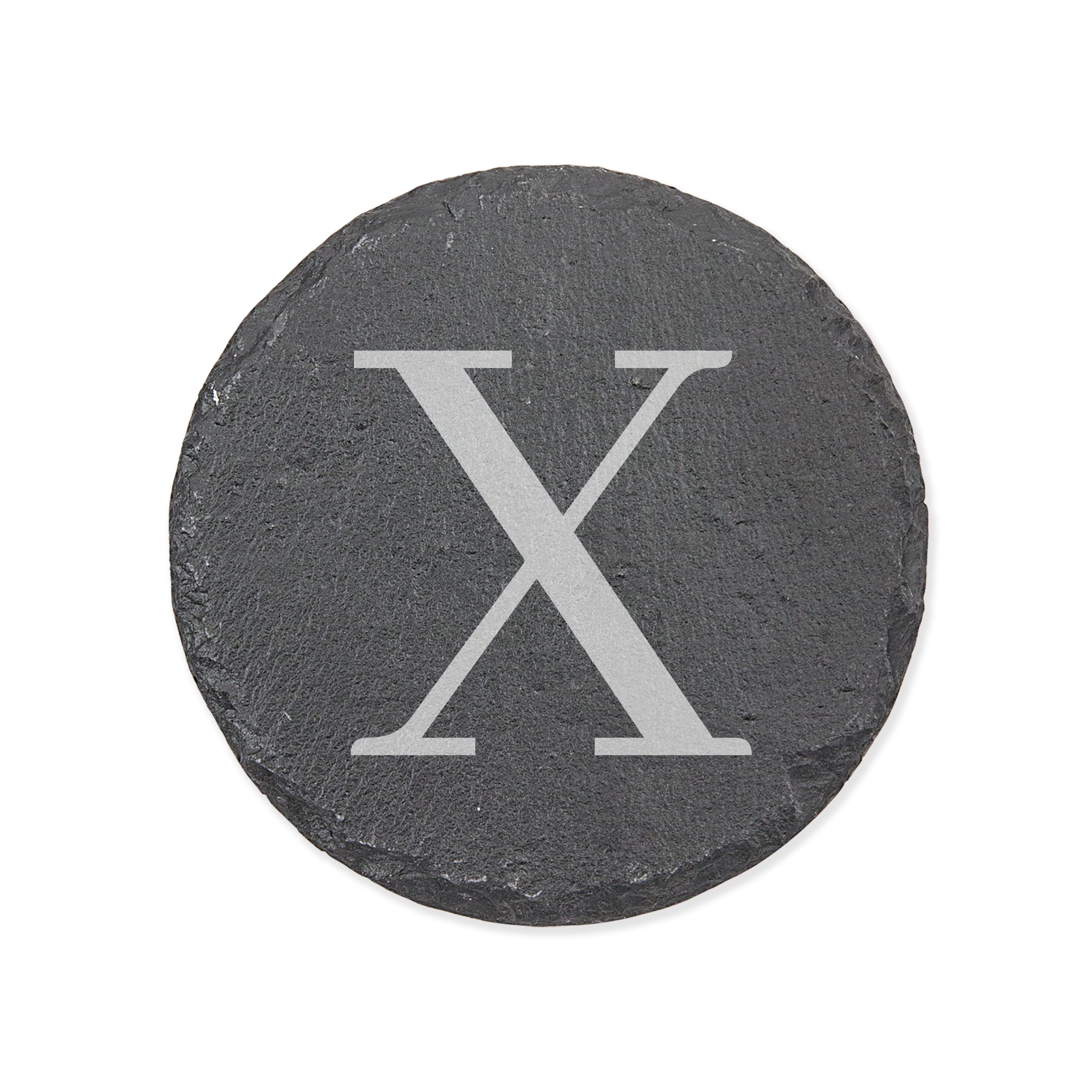 Caddy Bay Collection Personalized Letter Round Slate Coaster - 1 piece ...