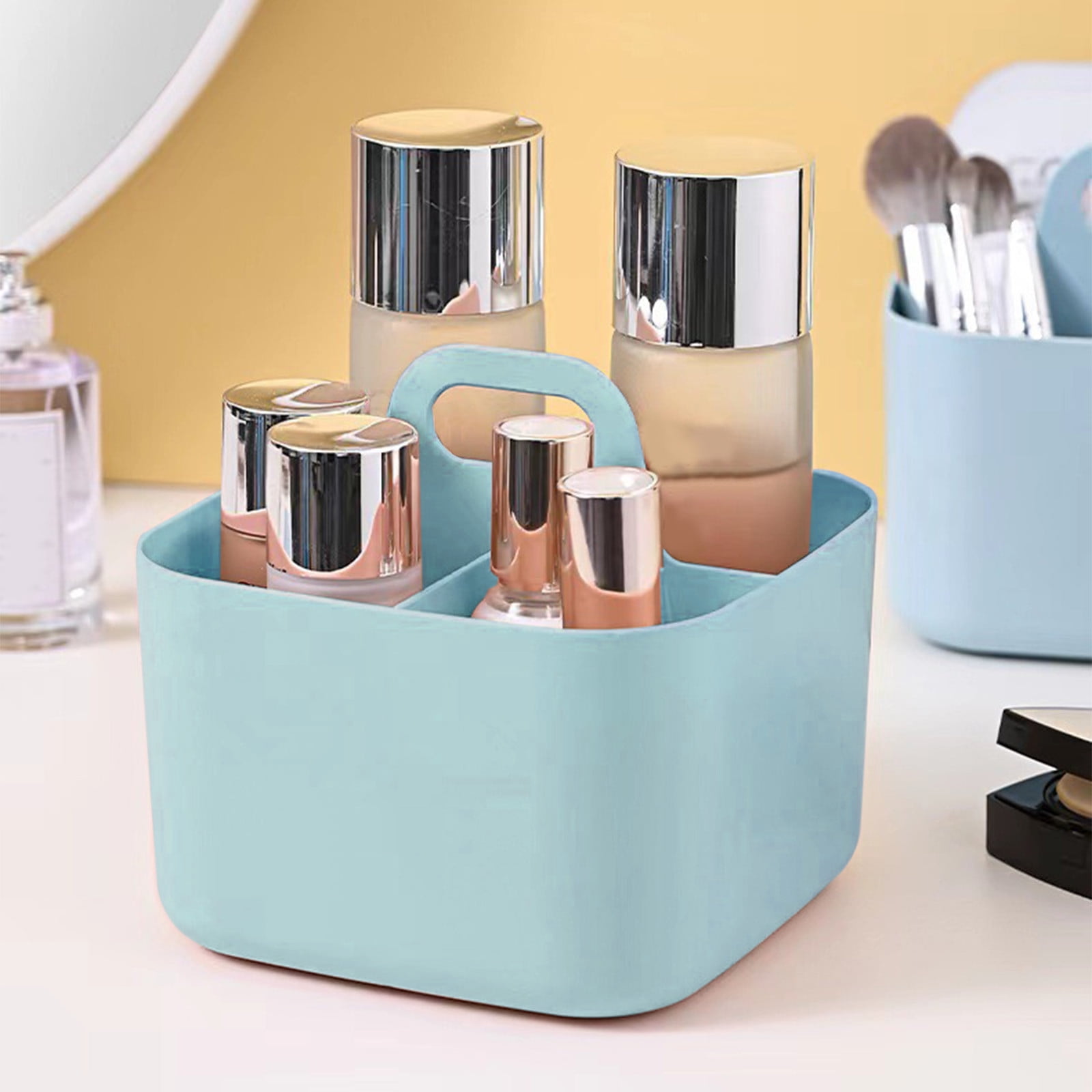 Caddy Organizer with Handle,4 Compartments Portable Plastic Caddy,Tote ...