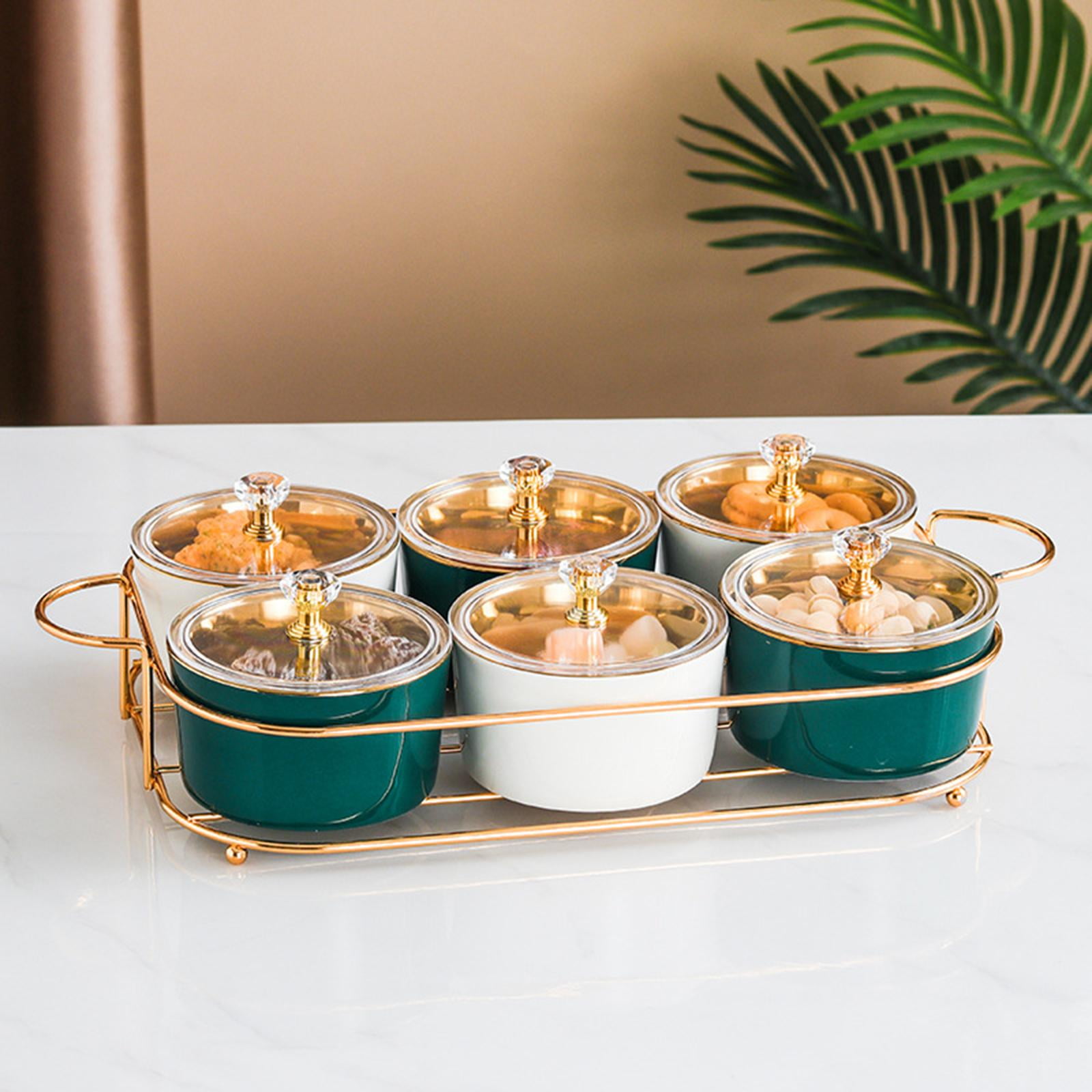 Caddy Serving Platter Dessert Dividing Plate W/ Lid Fruit Bowl for ...