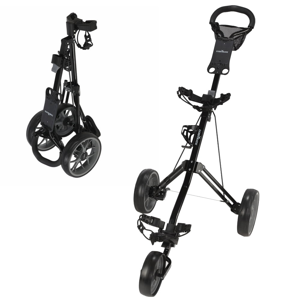 Caddymatic Golf Pro Lite Walking Caddy Trolley, 3-Wheel Push-Pull Cart ...
