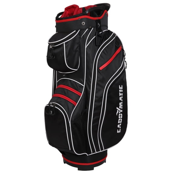 Caddymatic Golf Tour 14-Way Cart Bag - Black/Red - Walmart.com