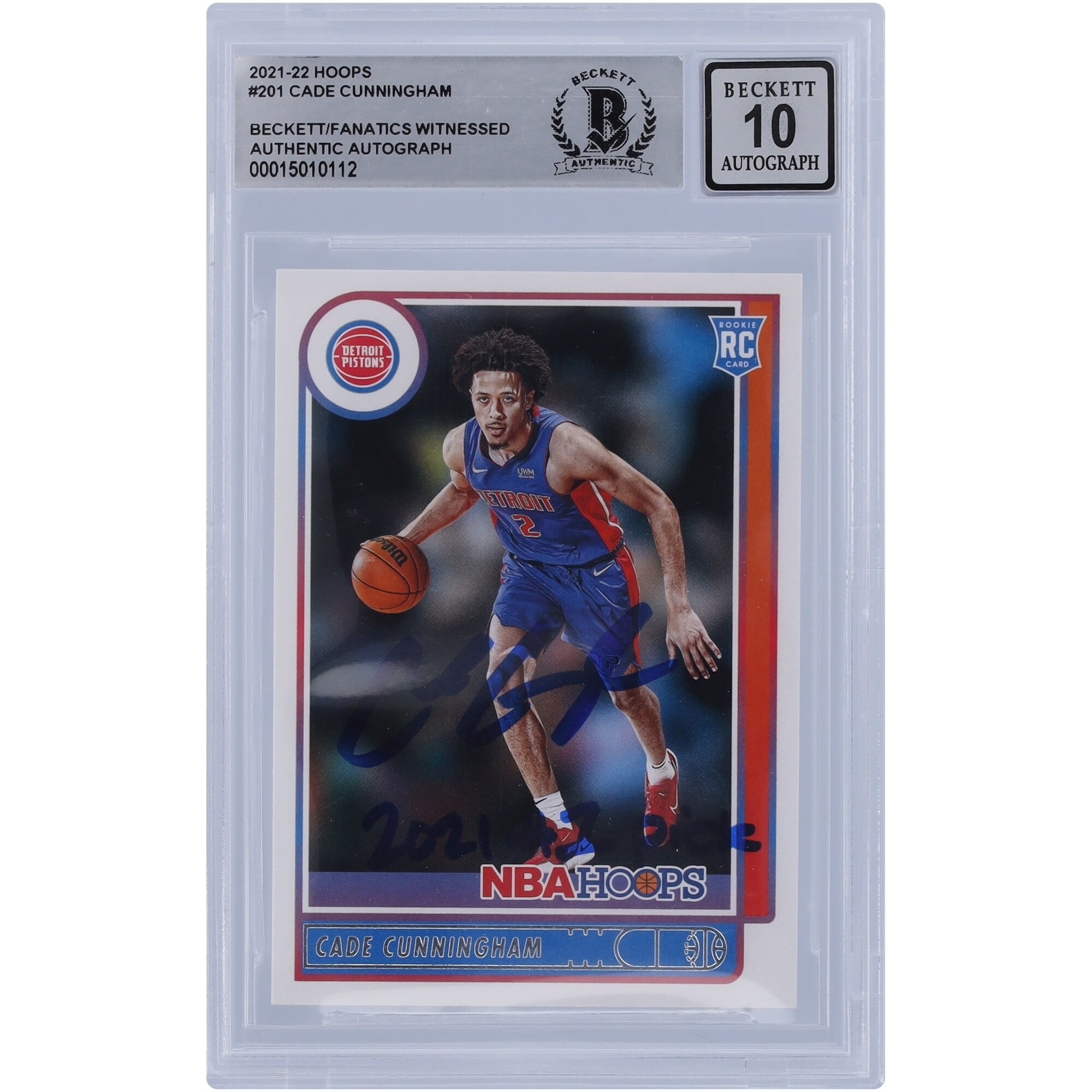 Cade Cunningham Detroit Pistons Autographed 2021-22 Panini NBA Hoops ...