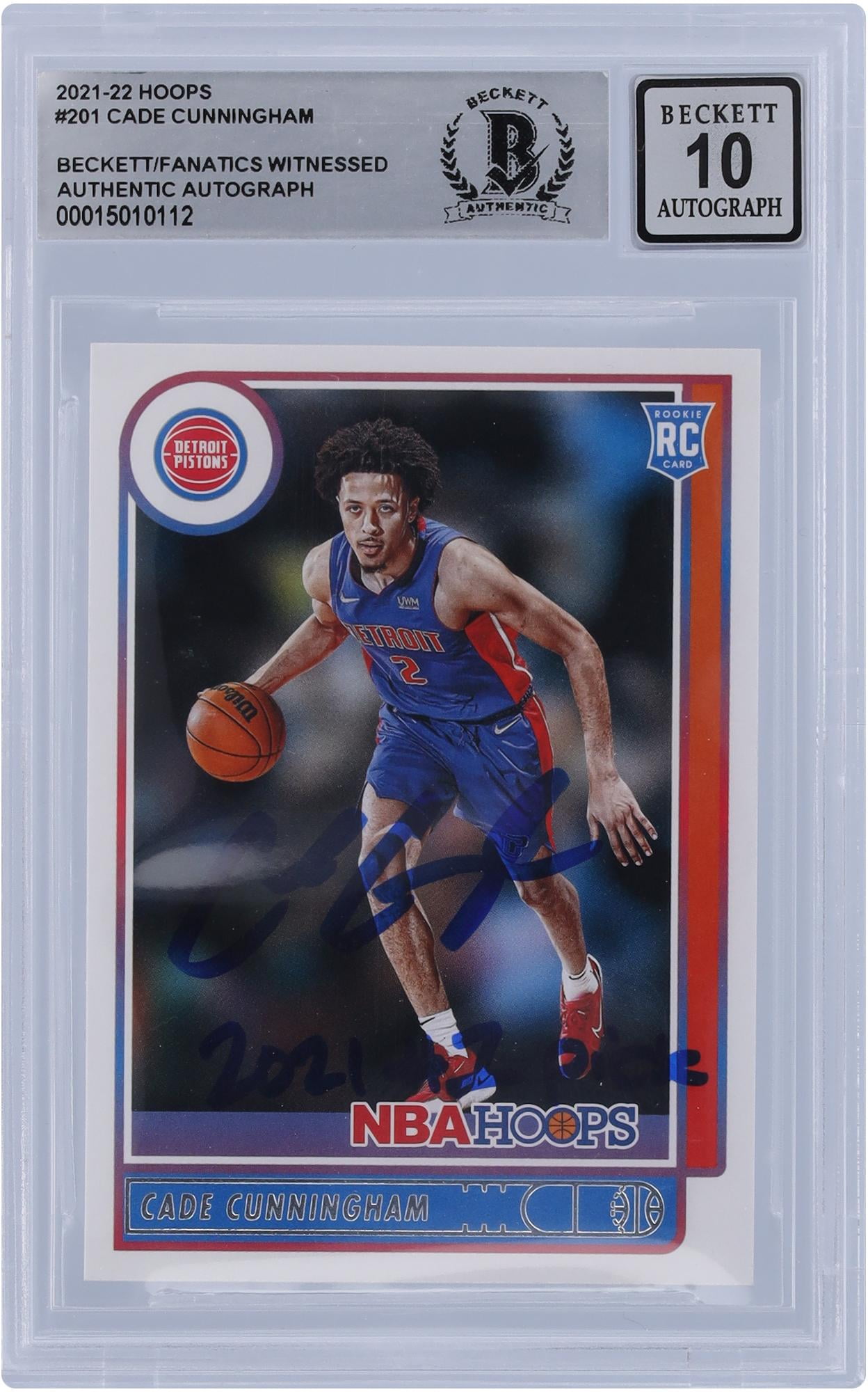 Cade Cunningham Detroit Pistons Autographed 2021-22 Panini NBA Hoops ...