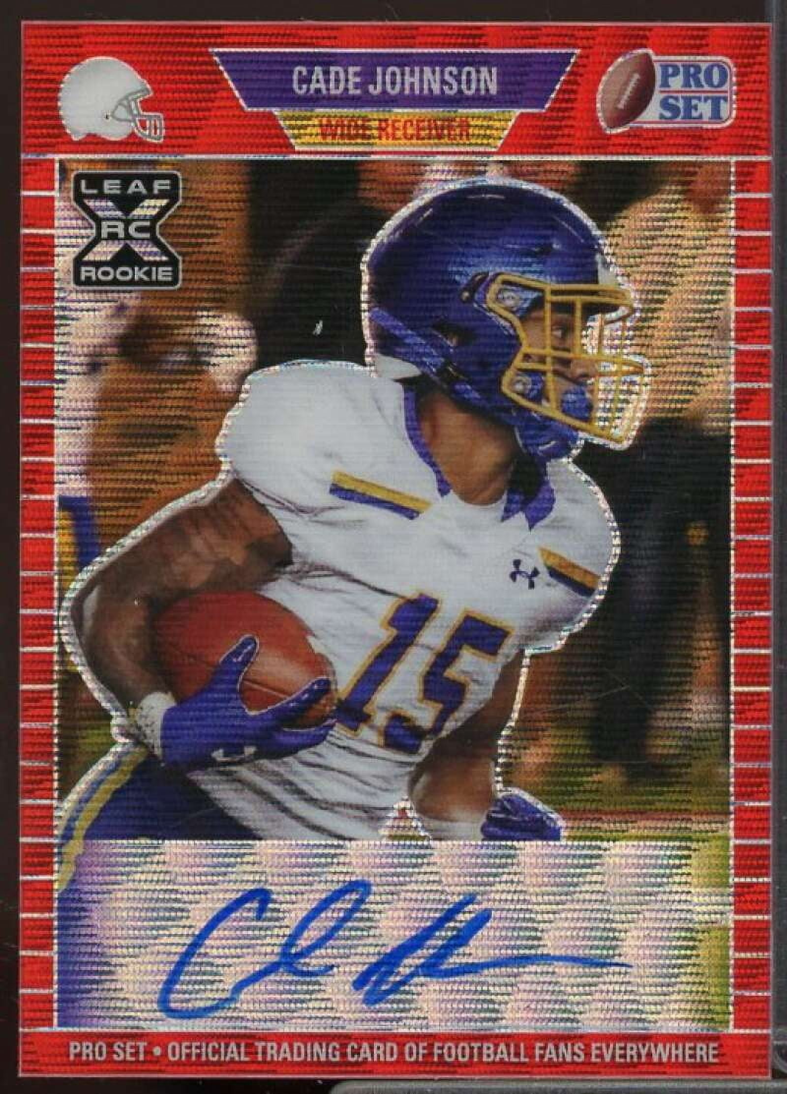 Cade Johnson Rookie Card 2021 Leaf Pro Set Metal Autographs Wave Red # ...