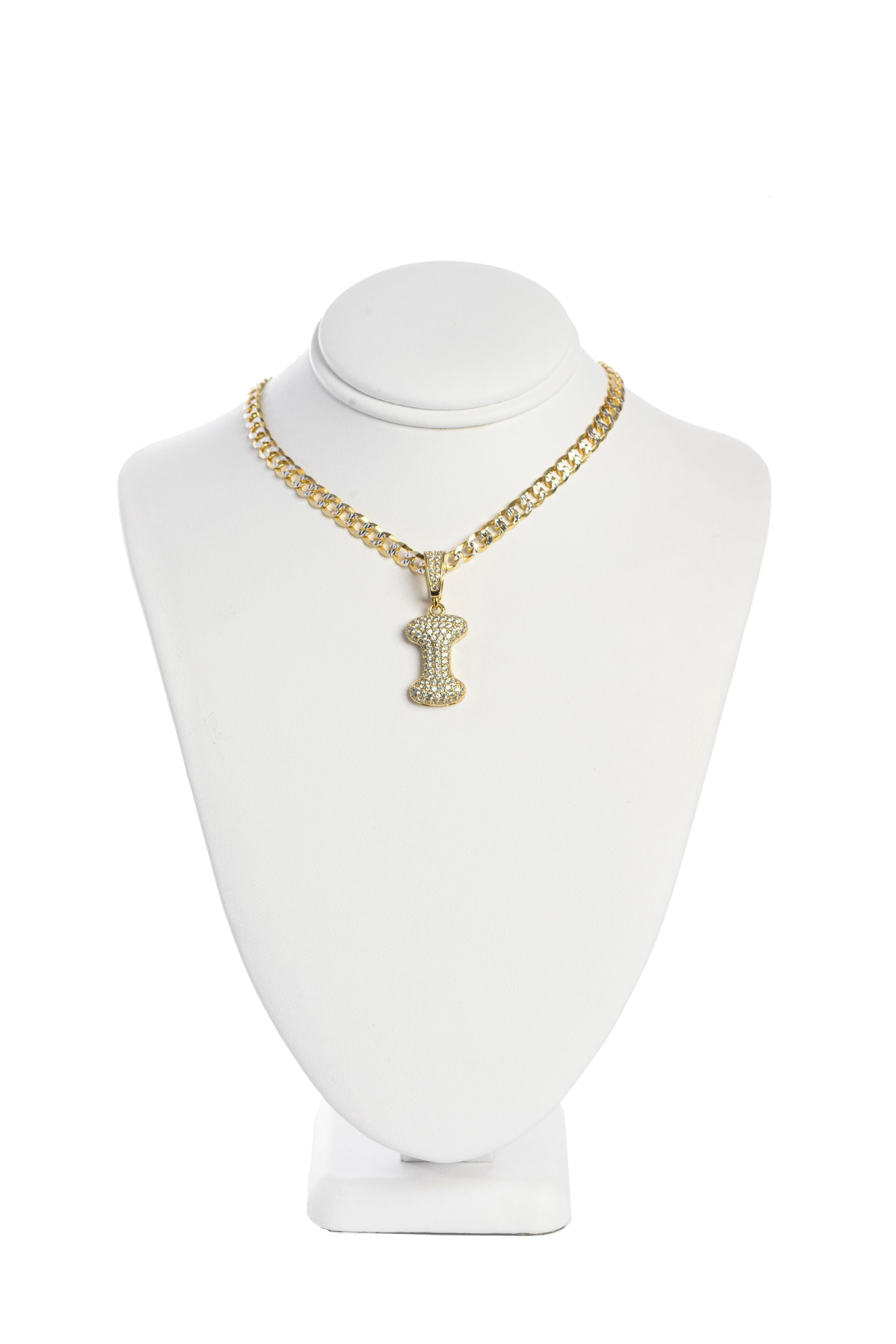 Cadena cubana con corte tipo diamante + letra I bold - Walmart.com