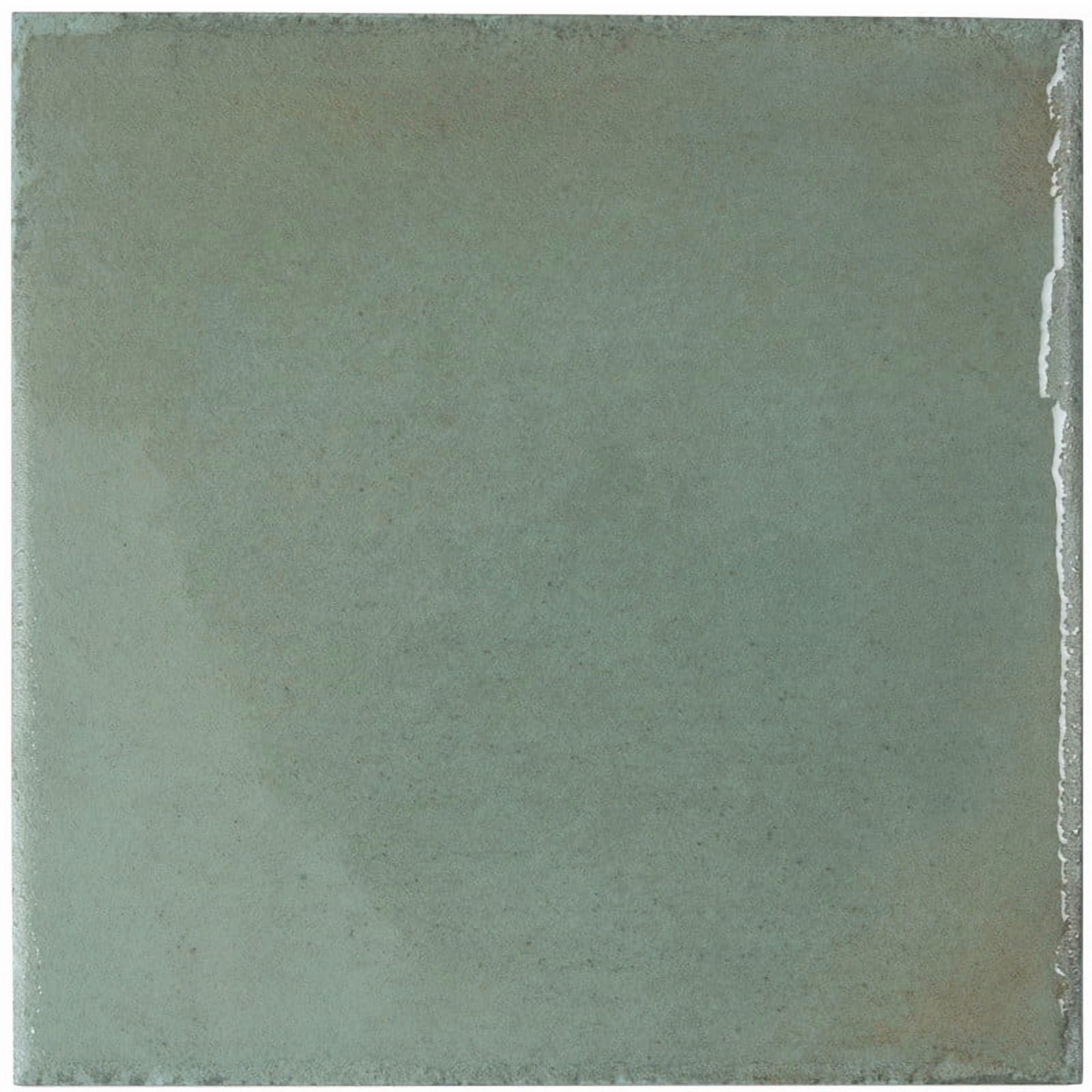 Cadence 8x8 Soft Sage Green Porcelain Zellige Square Wall and Floor ...