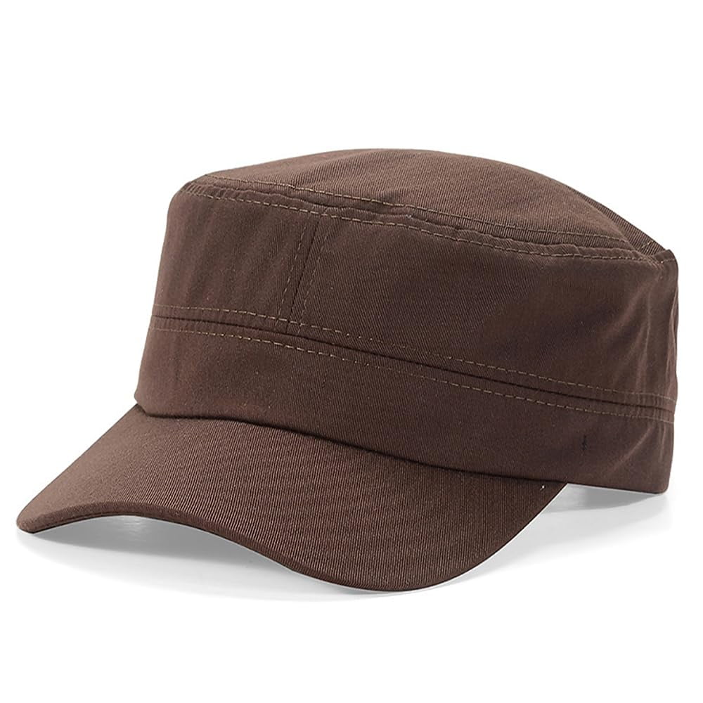 Cadet Army Cap Military Style Adjustable Flat Top Cap Unisex Basic ...