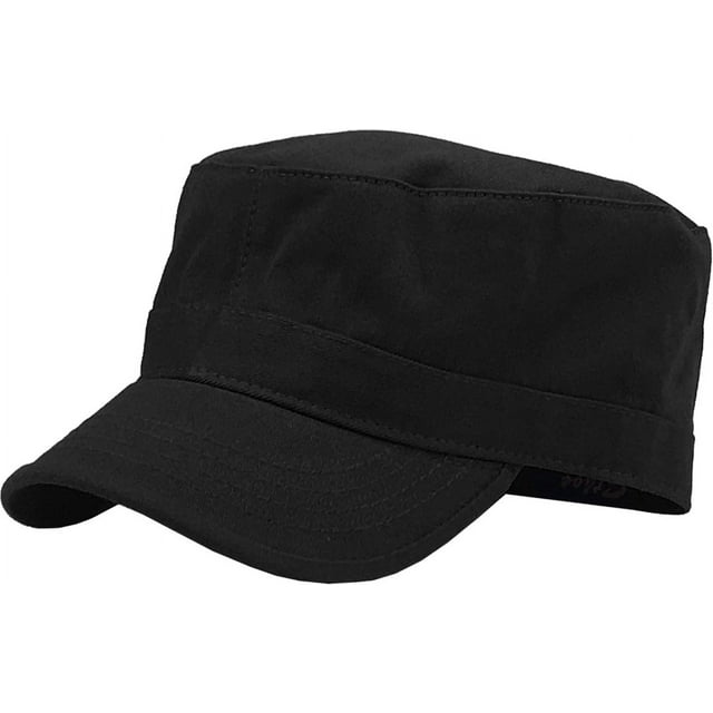 KBK-1464 BLK S Cadet Army Military Fitted Botton Cap Basic Everyday ...