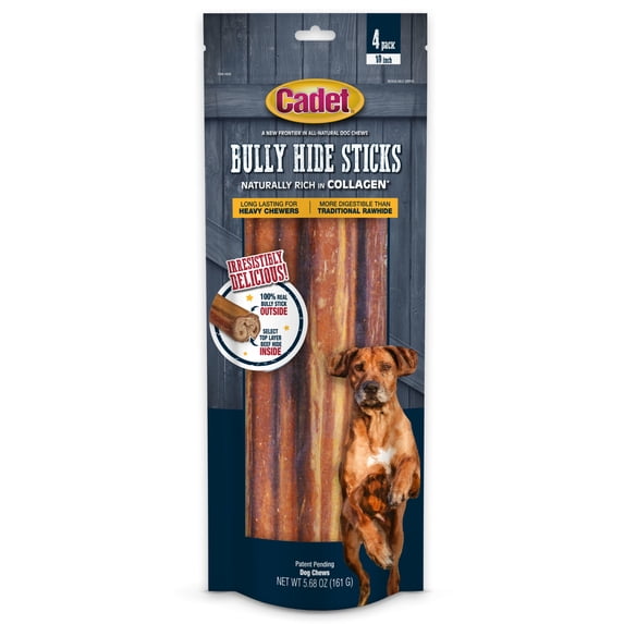 Cadet Bully Hide Sticks All-Natural Dog Chews Large Bully Stick Large ...