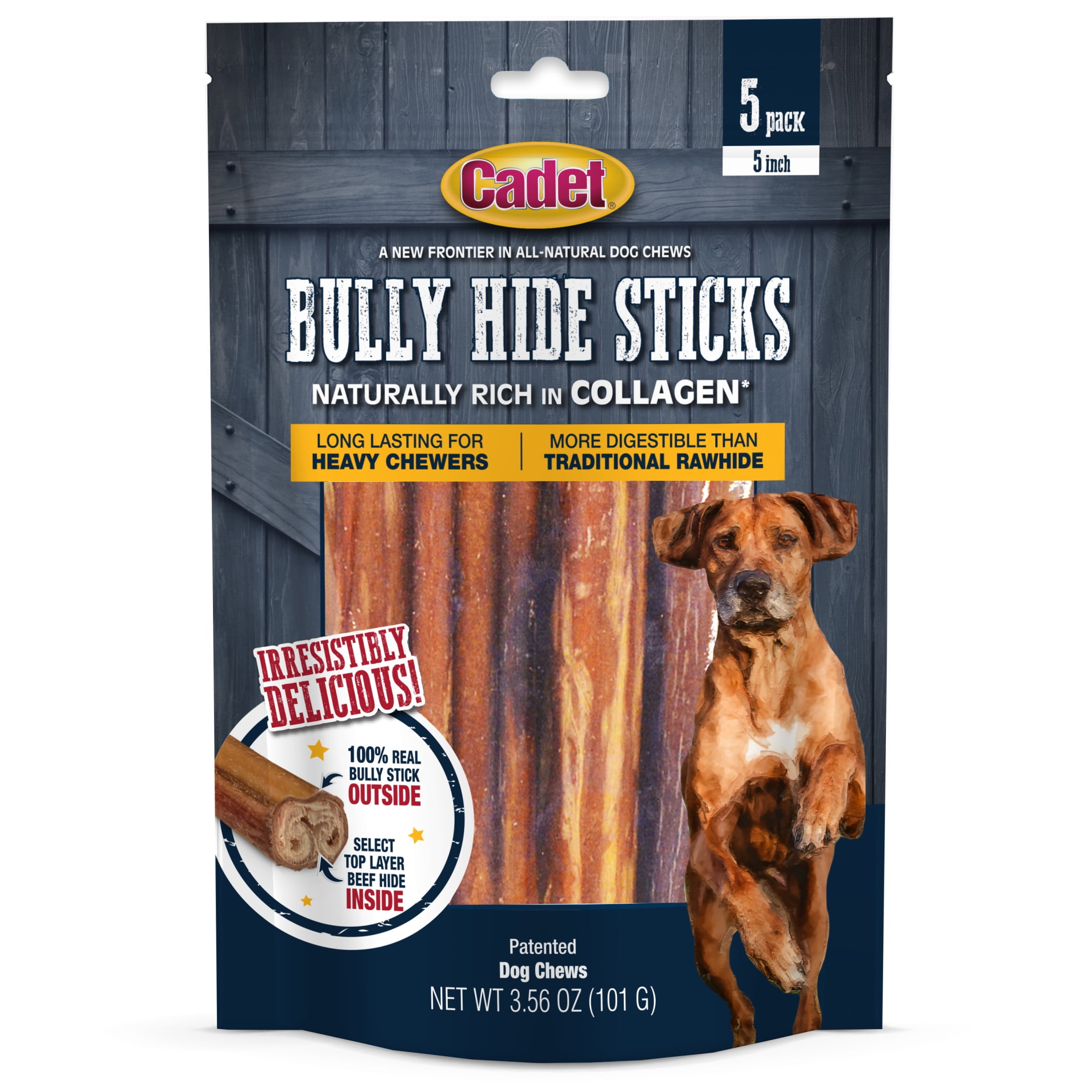 Cadet Bully Hide Sticks All-Natural Dog Chews Small Bully Stick Small ...