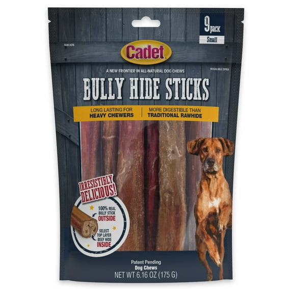 Cadet Bully Hide Sticks Small All-Natural Dog Chews with Real Bully ...