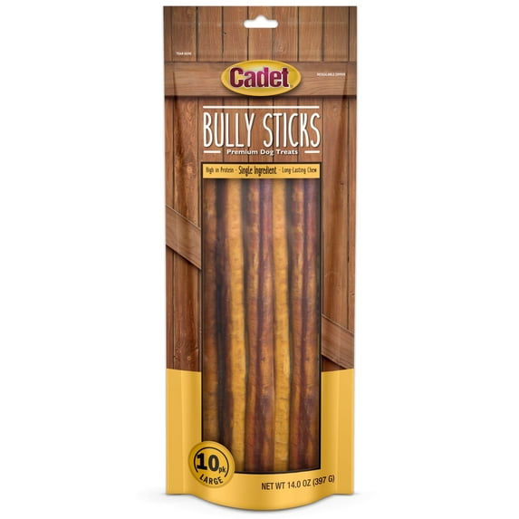 Cadet Large Bully Sticks, Premium Dog Chews, Long-Lasting Beef Pizzle ...