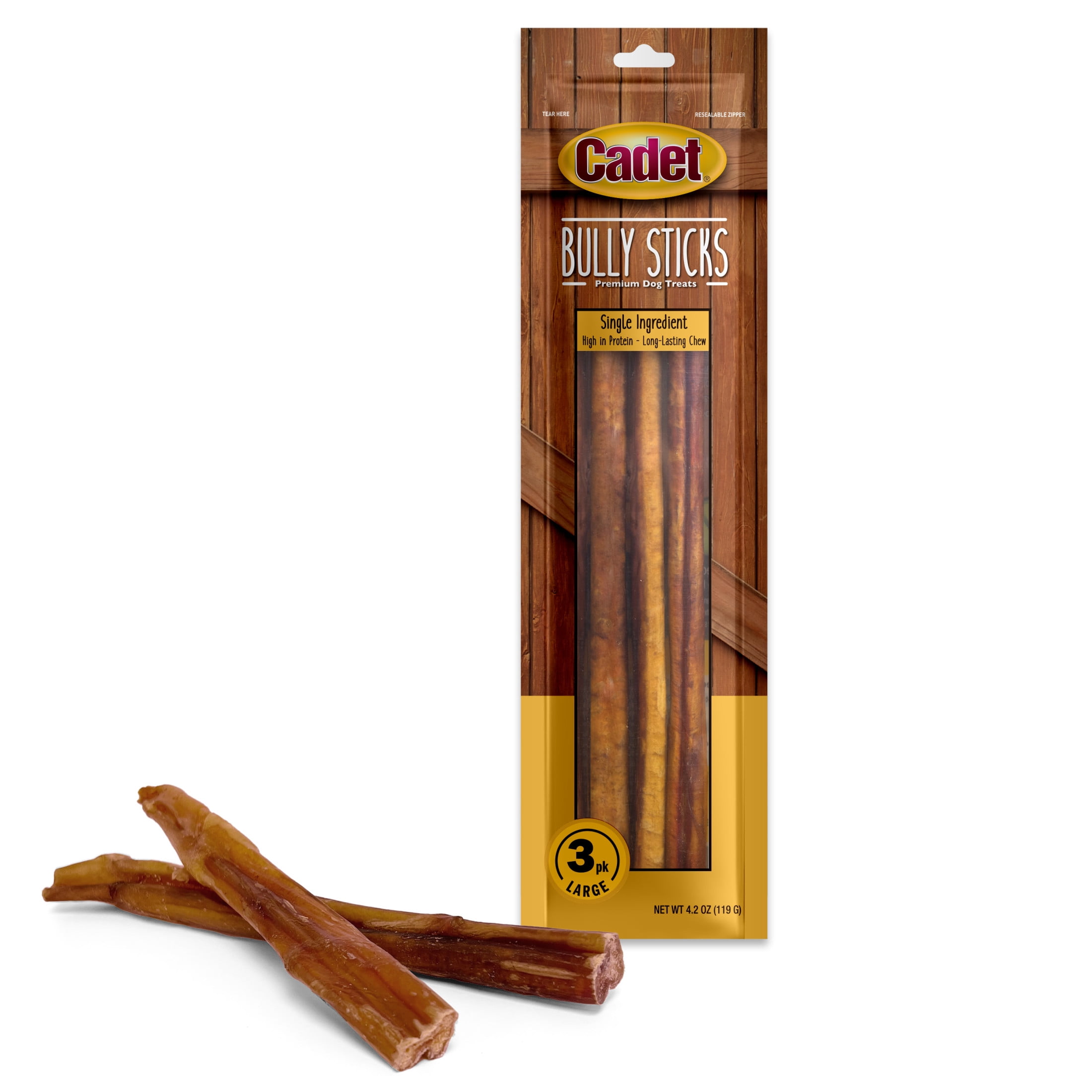 Cadet Large Bully Sticks, 100% Beef, Long-Lasting Chews for Large Dogs ...